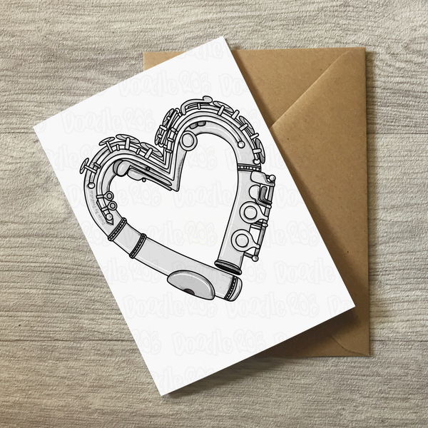 Flute Greeting Card - Flautist Birthday Card - Woodwind Teacher Card – DoodleRob
