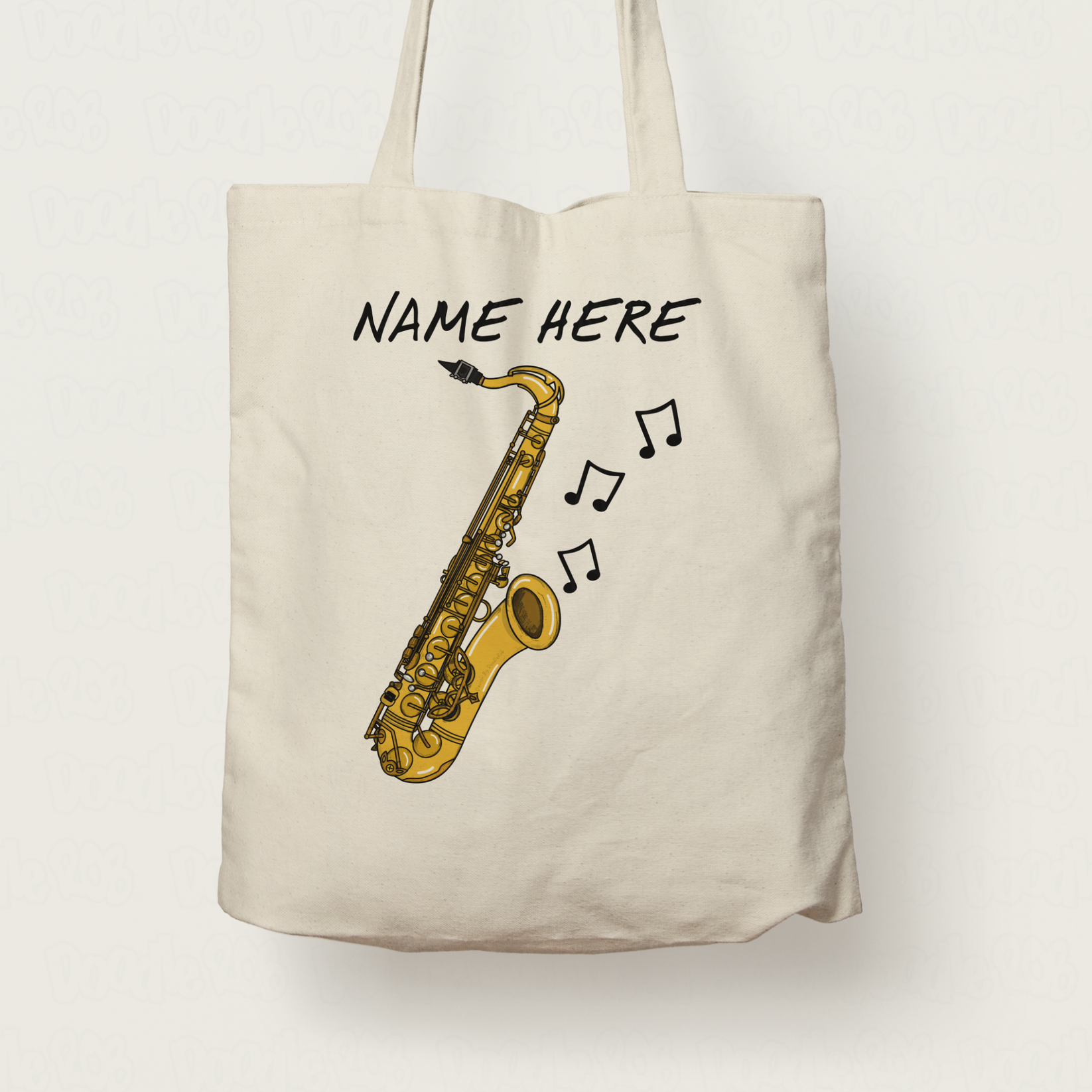 Saxophone Personalised Tote Bag - Custom Saxophonist Gift - Sax Player ...